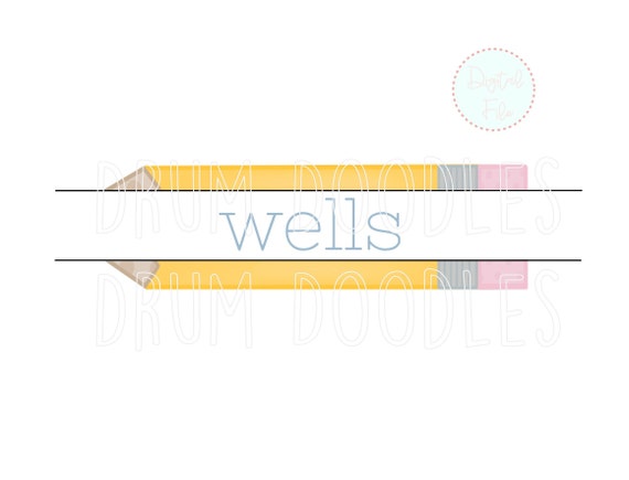 Watercolor PNG Name Pencil Personalized Pencil Back to - Etsy