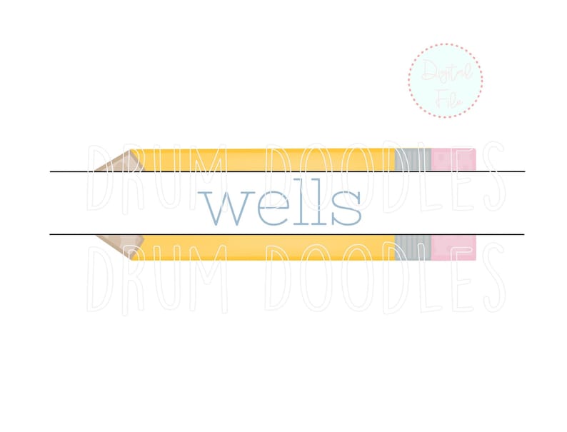 Watercolor PNG Name Pencil - Personalized Pencil - Back to School PNG ...