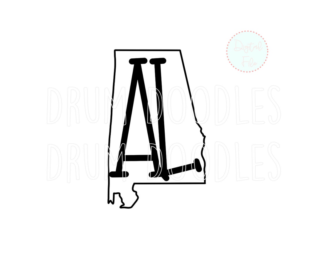 Handlettered AL State PNG - Alabama PNG - State Design - Heat Transfer ...