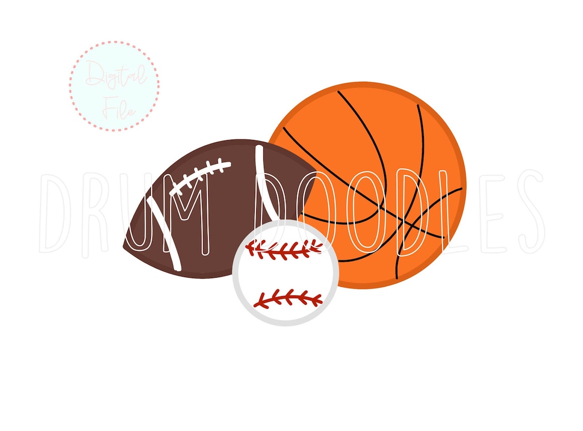 Sports PNG Basketball Football Baseball Clipart Watercolor - Etsy
