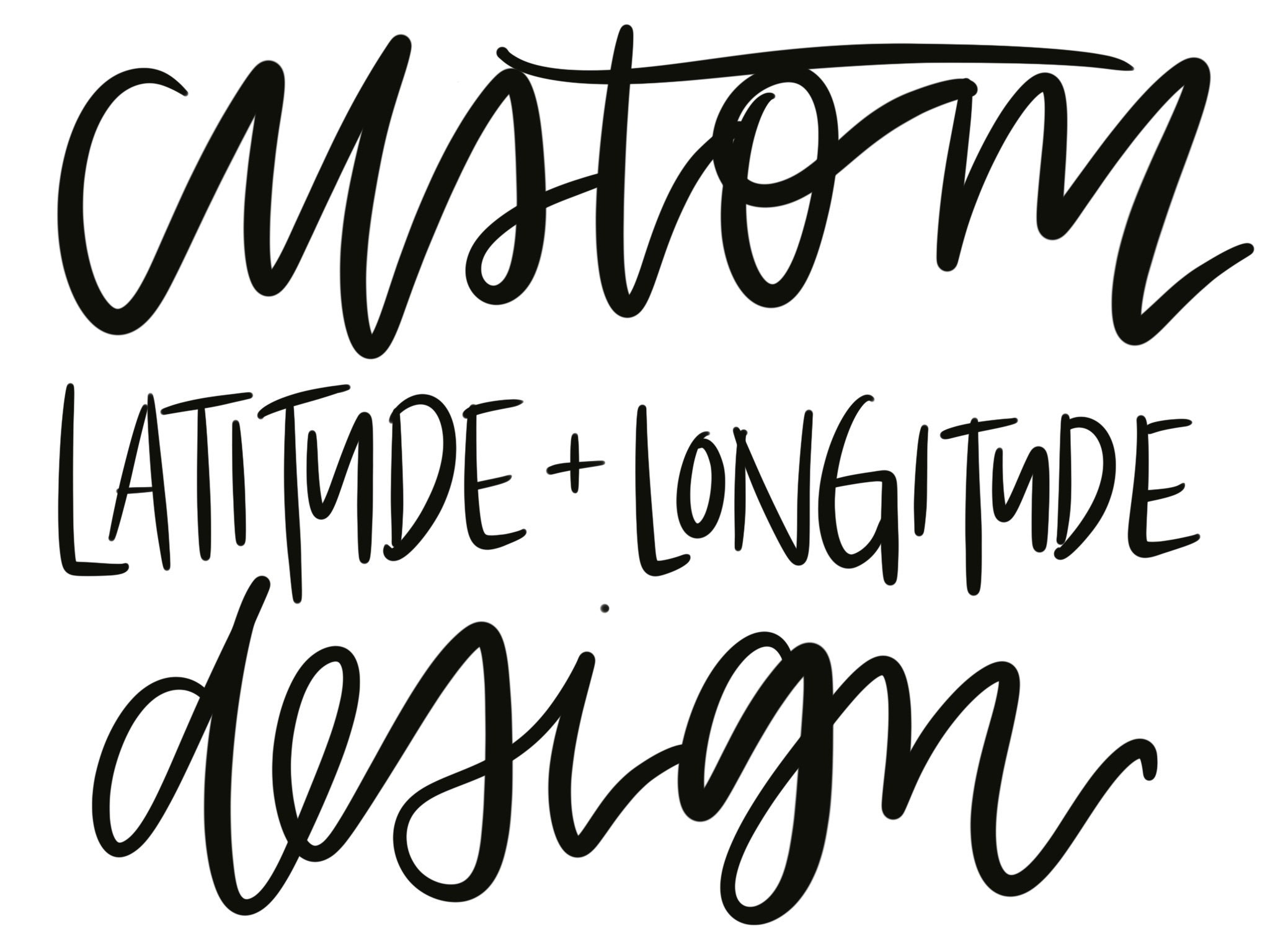 Custom Latitude and Longitude PNG - Handlettered Coordinates PNG - Heat ...
