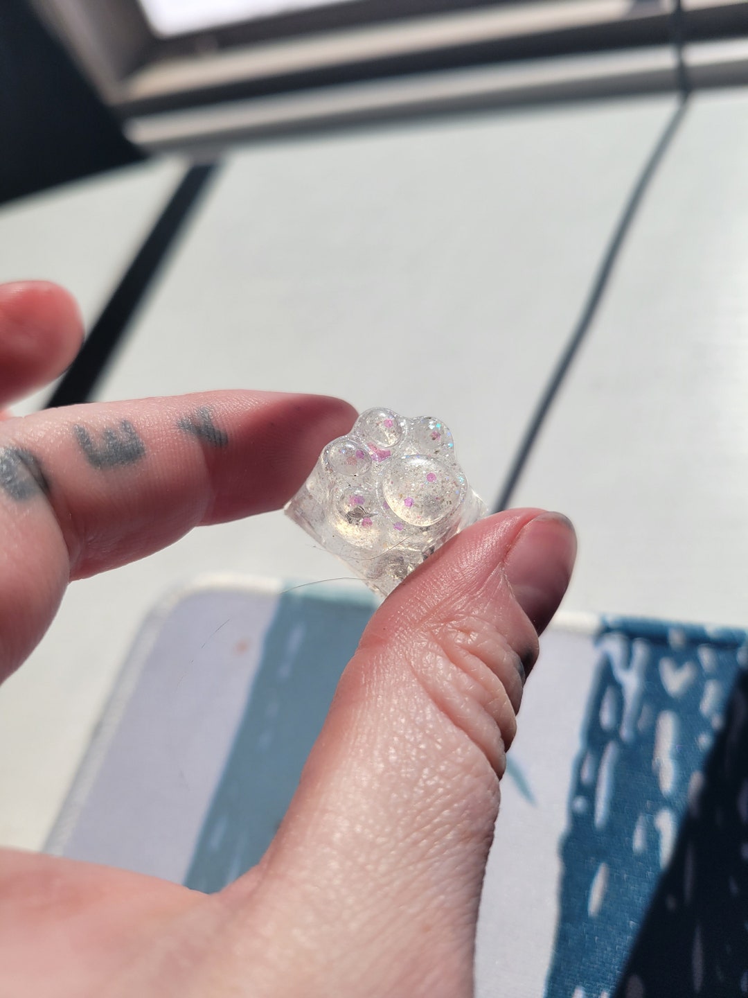 Clear With Iridescent Glitter Key Caps on Sale - Etsy