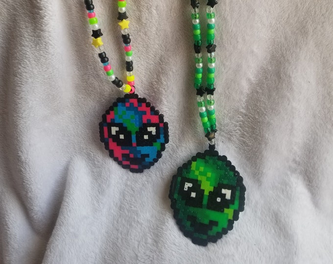 Baby Alien Perler Bead Kandi Rave Necklace - Etsy Canada