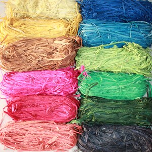 Nr.2 Lemon Yellow NATURAL RAFFIA Bundle 2oz = 50 Gram of Raffia Ribbon ...