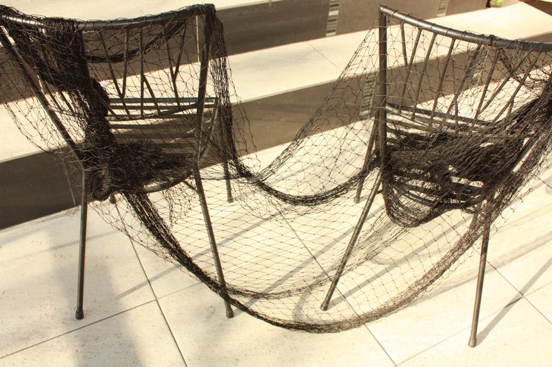 Black Small Eye Half Piece Fish Net 5.5 X 2.75 Yards=5x2.5 Meters Beach ...