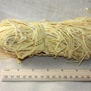 Nr.2 Lemon Yellow NATURAL RAFFIA Bundle 2oz = 50 Gram of Raffia Ribbon ...