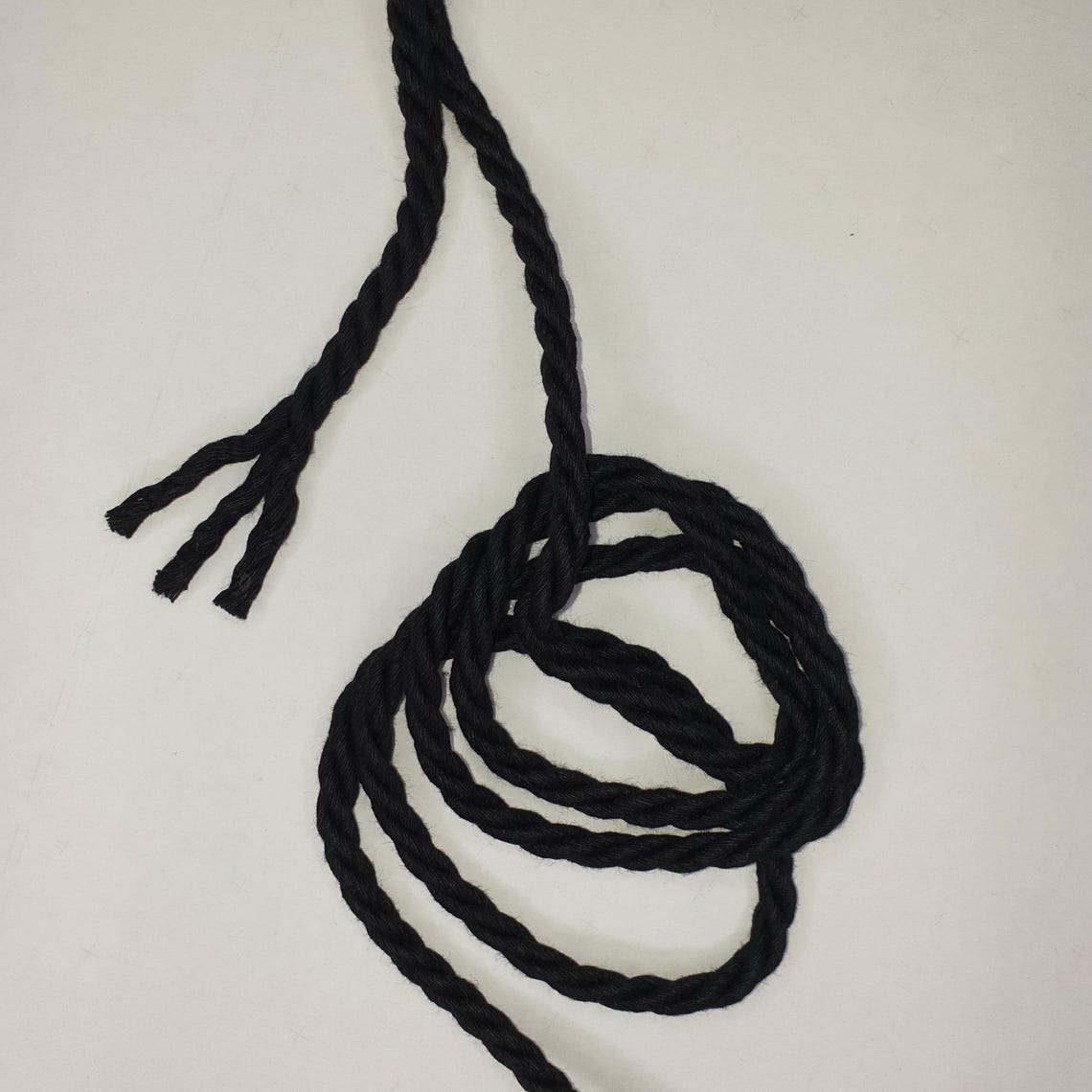 6 Mm BLACK Cotton Rope = 18 Meters = 20 Yards of Natural Elegant 100 % ...