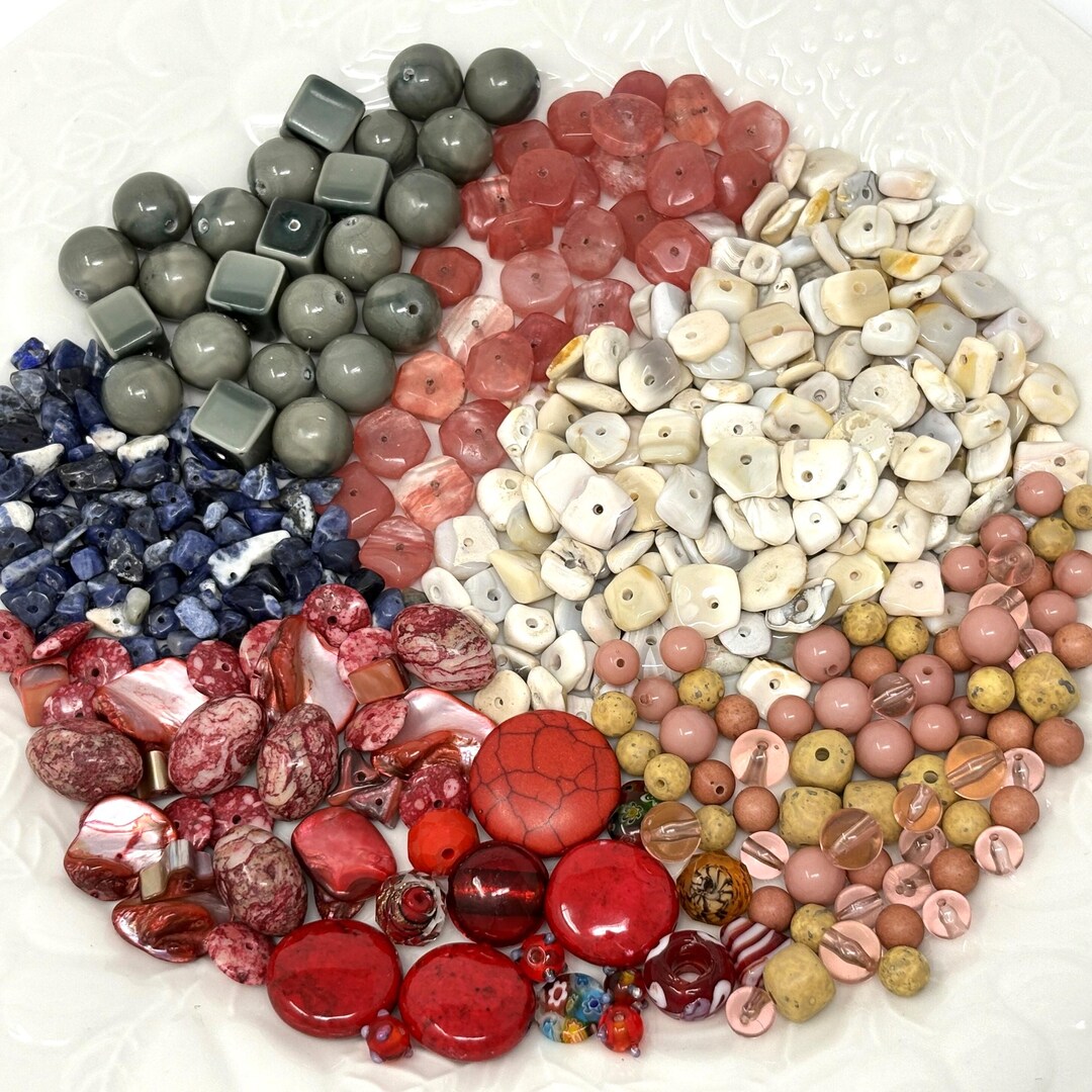 Bead Soup Mix of 14.5 Oz Lapis Lazulis Quartz Lampwork Agate Glass and ...