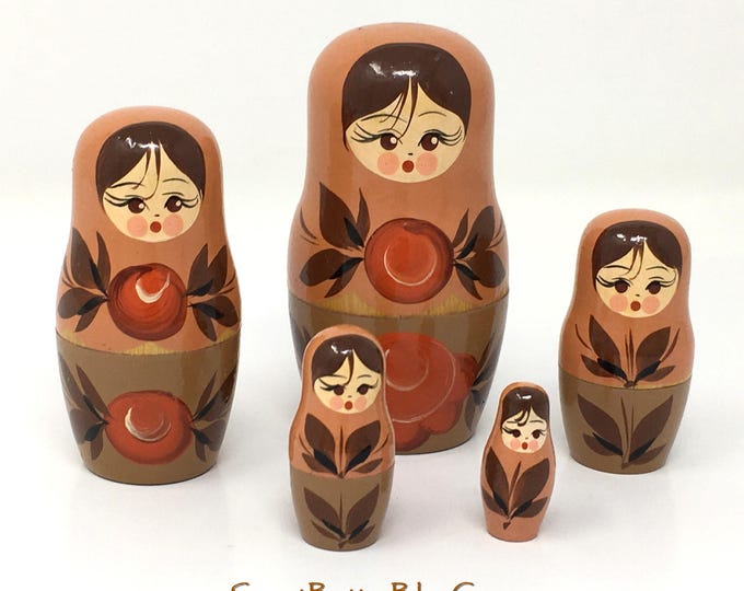 Vintage Miniature Nesting Dolls, Set of Five Polish Stacking Dolls ...