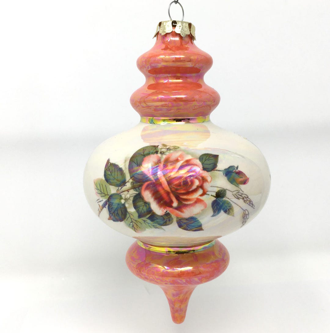 Vintage Victorian Spindle Hanging Ornament, Porcelain Atomic Floral ...
