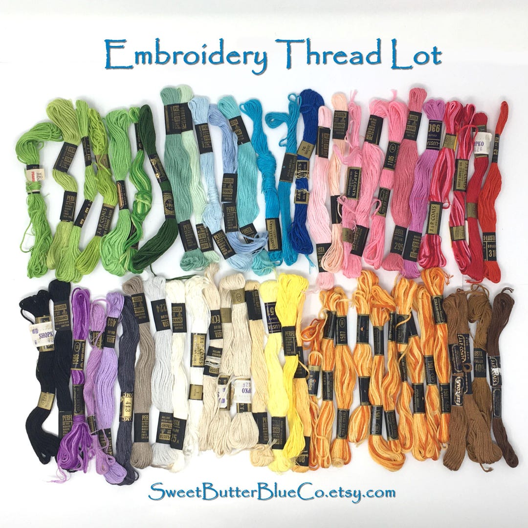 Vintage Lot of 56 Embroidery Skeins of Various Colors 6 Strand Floss ...