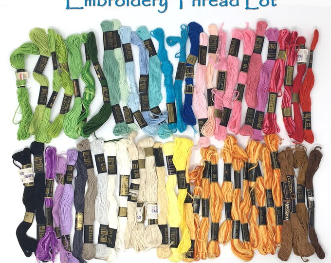 Vintage Lot of 56 Embroidery Skeins of Various Colors 6 Strand Floss ...