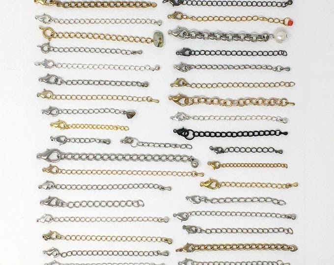 Mixed 40 Jewelry Clasp Lot With Matching Extenders (no Jump Rings ...