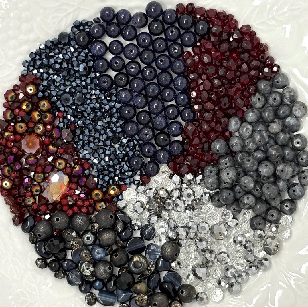 Huge 312 Gram Lot of Mixed Destash and Vintage Beads Black Gray ...