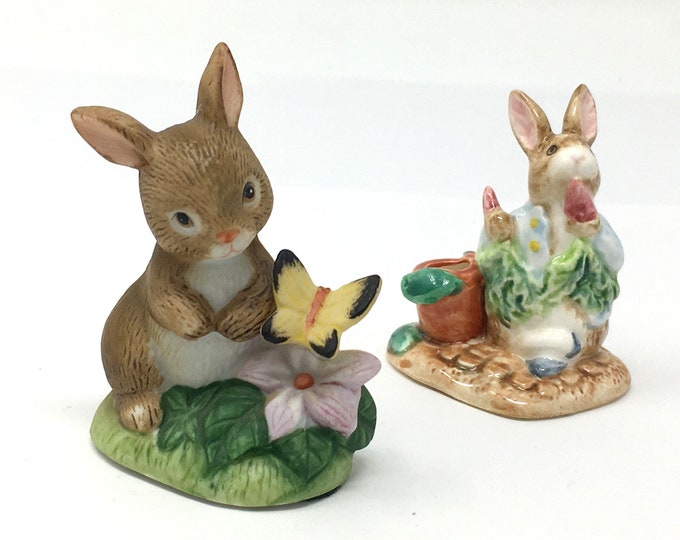 Lot of Vintage Bunny Figurines, Two Rabbit Porcelain Statues, Toothpick ...