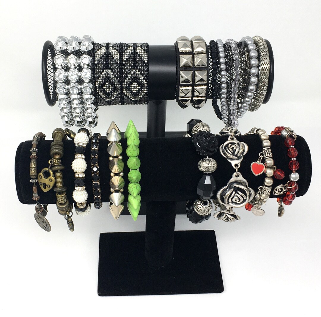 Biker to Boho Bracelet Lot, 23 Wearable Vintage to Mod Cuffs Rhinestone ...