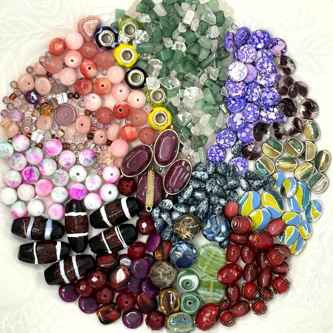 Huge Lot 15 Oz Mixed Destash and Vintage Beads, Spring Color Bead Soup ...