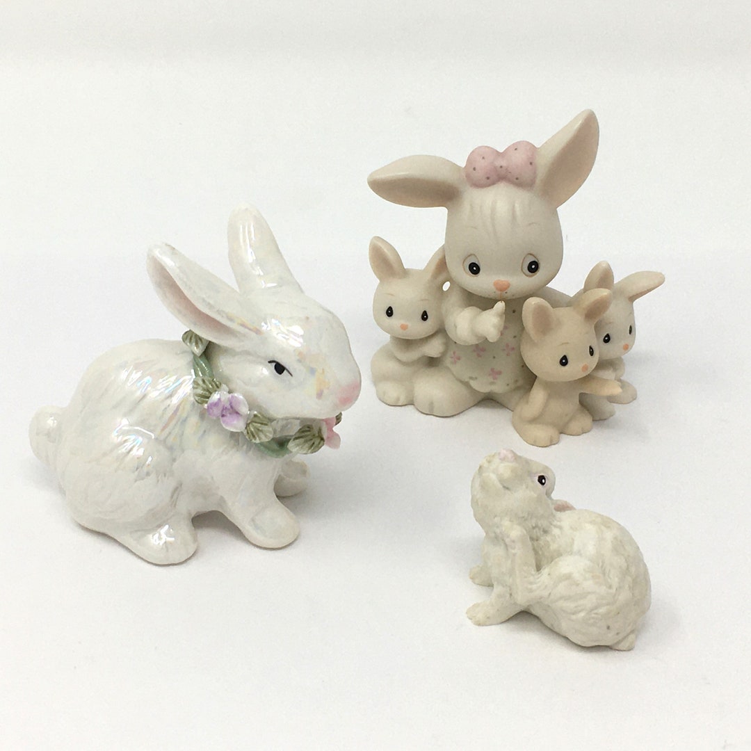 Vintage Bunny Rabbit Figurine Lot 3 Collectible Easter Bunny Precious ...