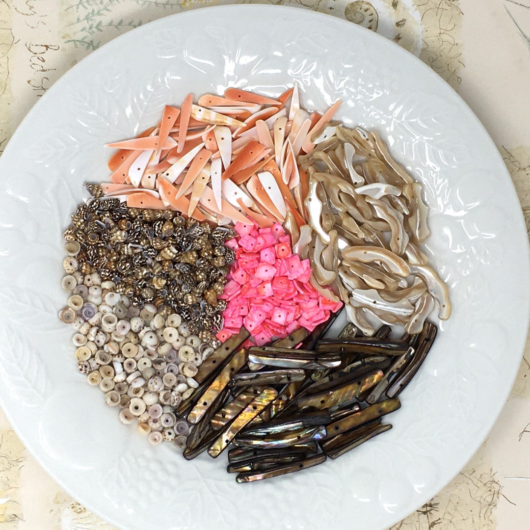 Beach Bead Soup 9.5 Oz Mixed Shell Beads, Mother of Pearl Seashell ...