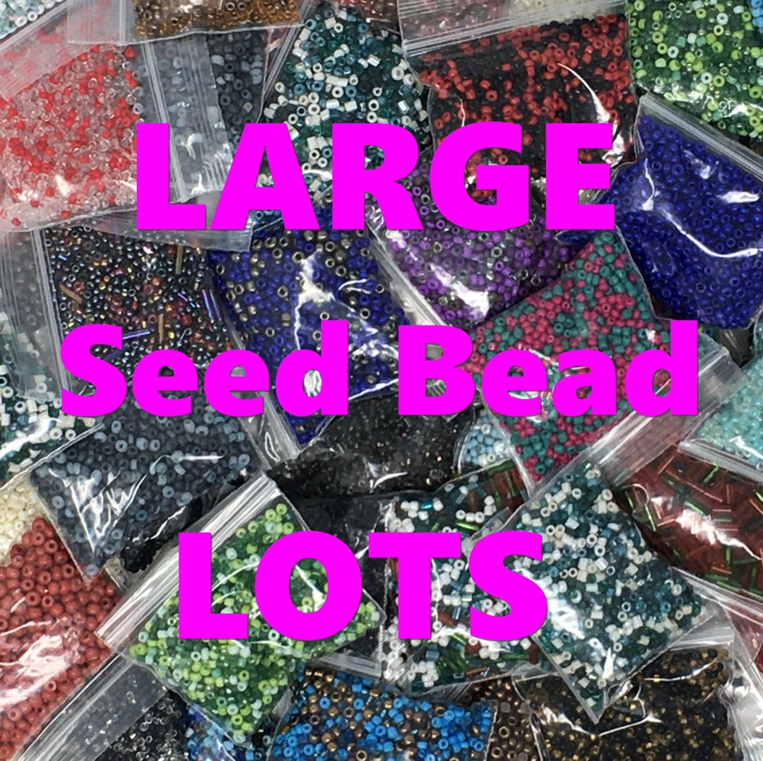 Larger Size Seed Bead Lots Over Half Lb Pound, 15 Mixed Grab Bags ...