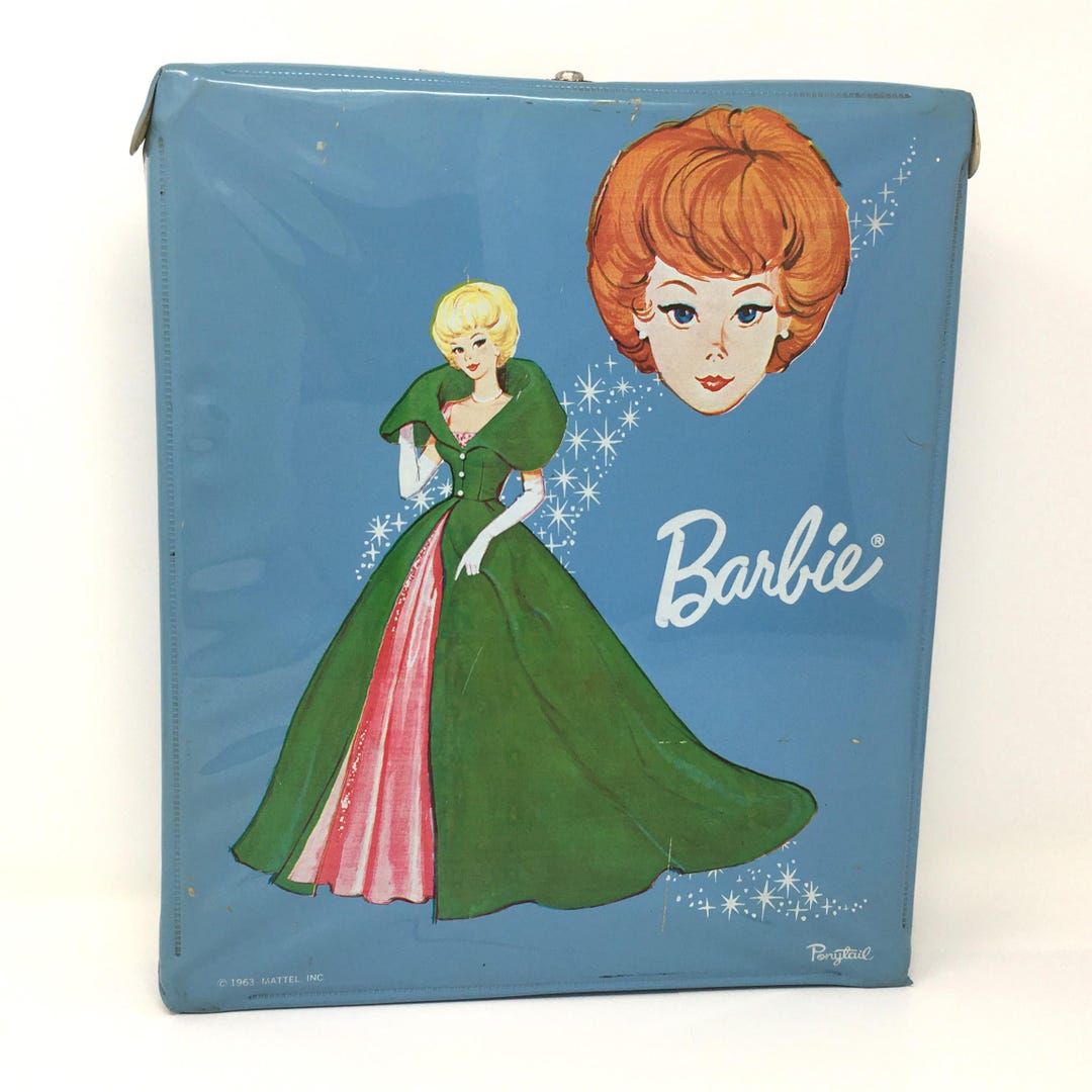 Vintage 1963 Barbie Ponytail Blue Vinyl Carrying Case, Has Original ...