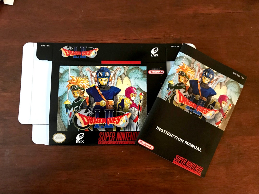 Super Nintendo SNES DRAGON QUEST 1 and 2 Custom Box and Manual Combo - Etsy