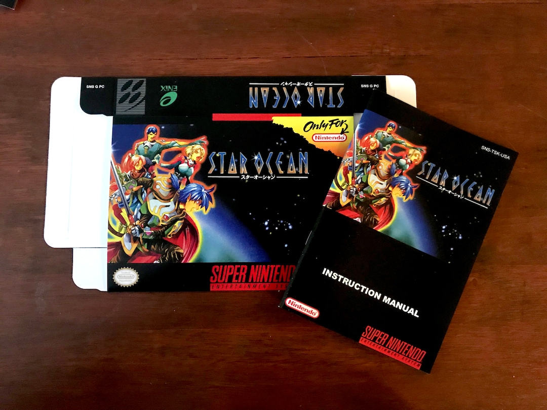 Super Nintendo SNES the STAR OCEAN Custom Box and Manual Combo - Etsy