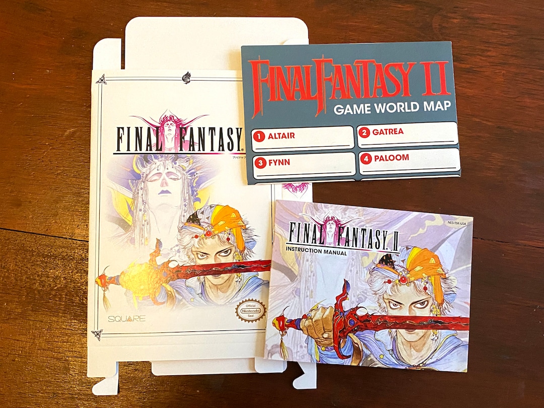 Nintendo NES Final Fantasy II 2 Custom Box, Manual, and Map Combo - Etsy
