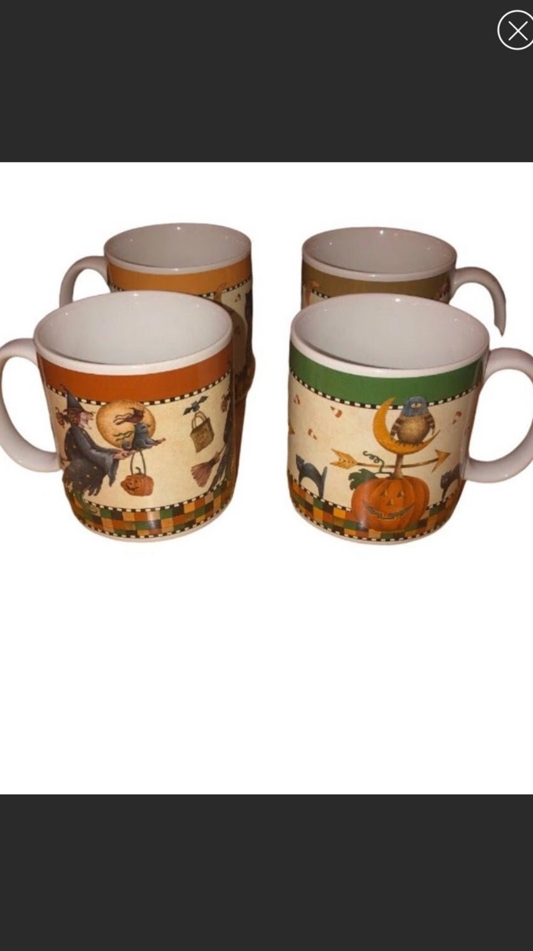 Vintage SAKURA Debbie Mumm (4) Fall Halloween Hot Chocolate Coffee Tea ...