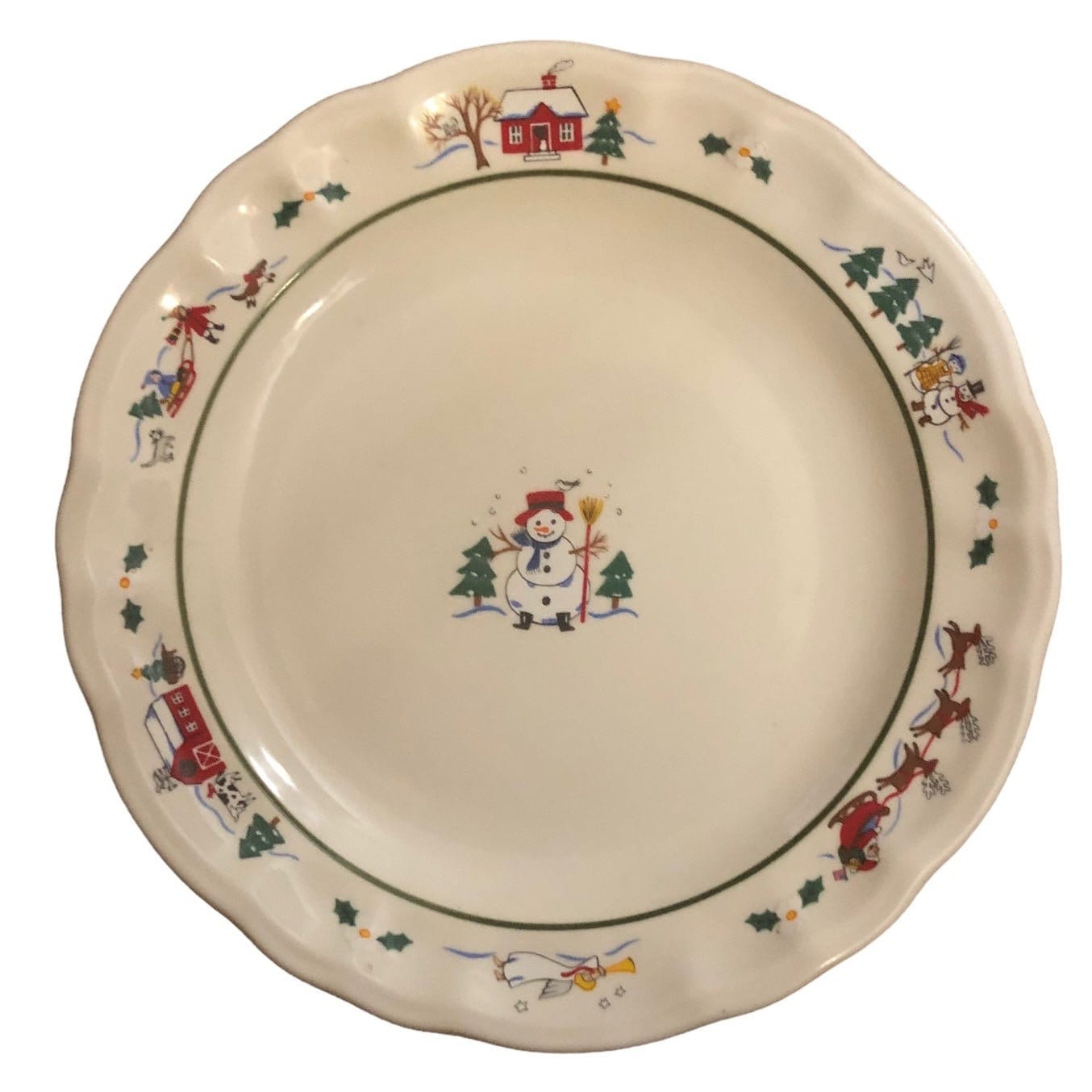 Vintage PFALTZGRAFF SNOW VILLAGE Set of 4 Christmas Xmas Dinner Plates ...