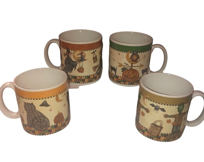 Vintage SAKURA Debbie Mumm 1998 Fall Halloween Coffee Tea Hot Chocolate ...