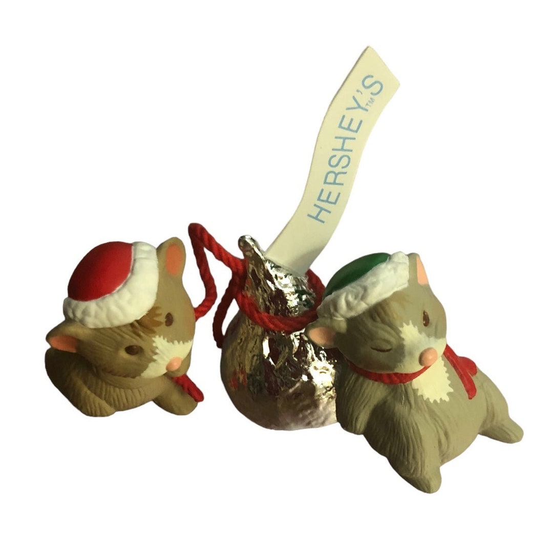 Vintage HALLMARK Merry Miniatures "hershey's" Mice & Hershey's Kiss 2pc ...