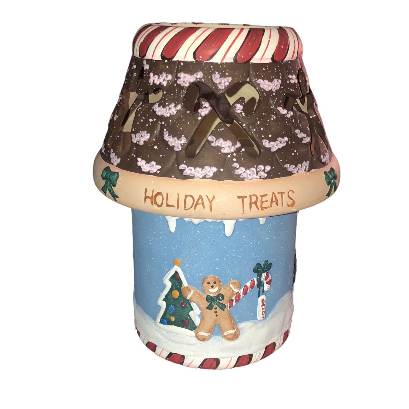 KATHY HATCH COLLECTION Creative Candy Store Jar Candle Holder Christmas ...
