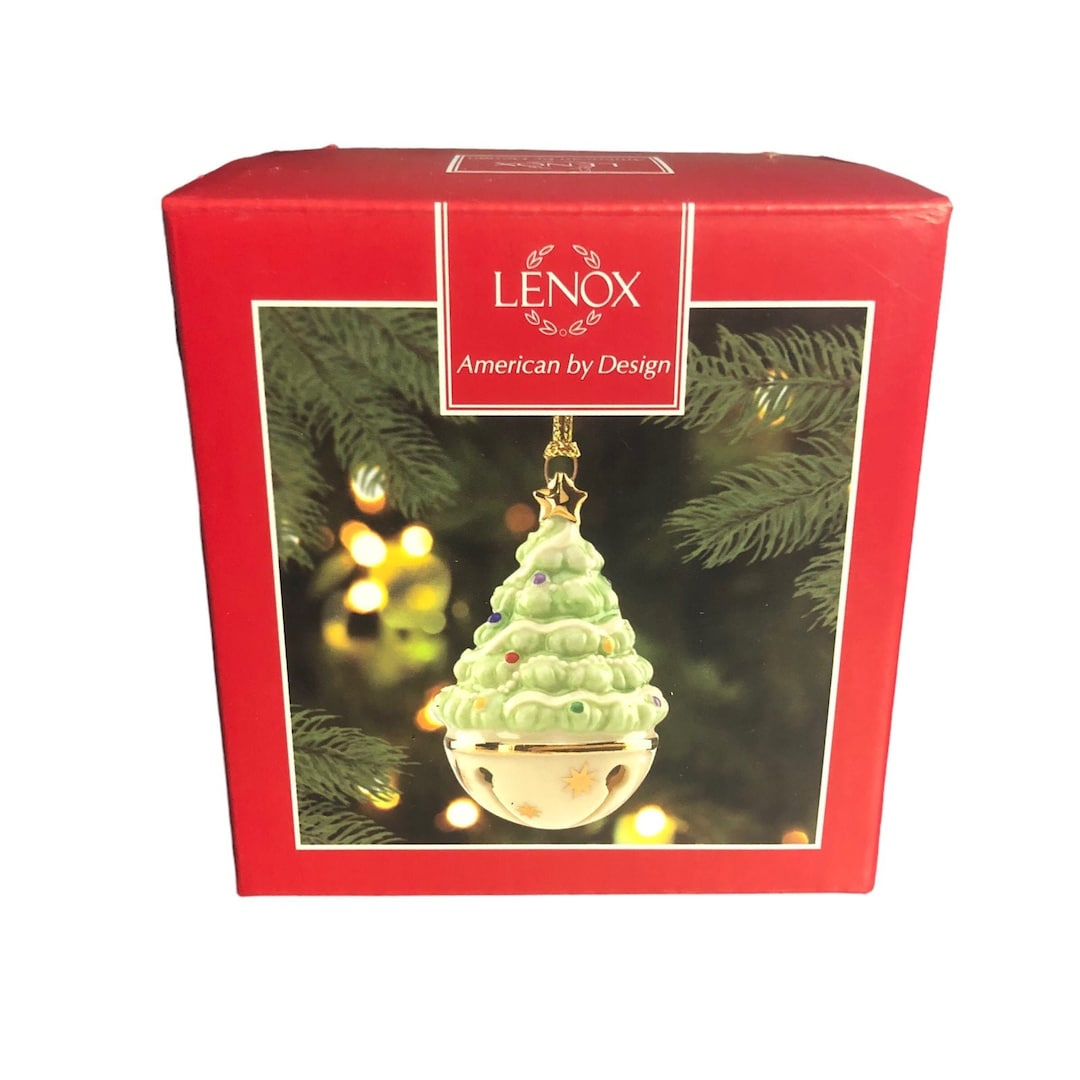 LENOX "sleigh Bells Tree" Porcelain Gold Trim Christmas Xmas Tree ...
