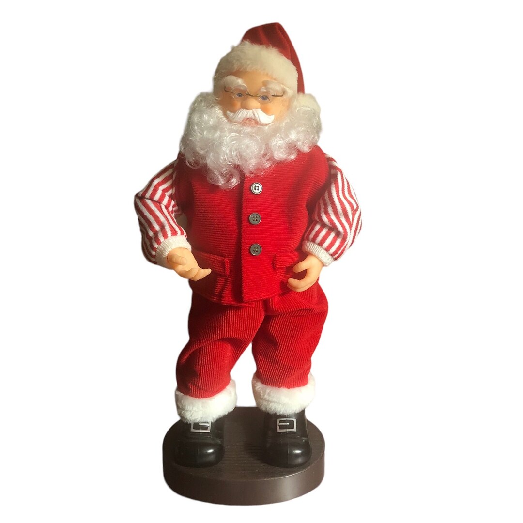 Vintage Animated Santa Plays "run Run Rudolph" Swinging Sways Dancing ...