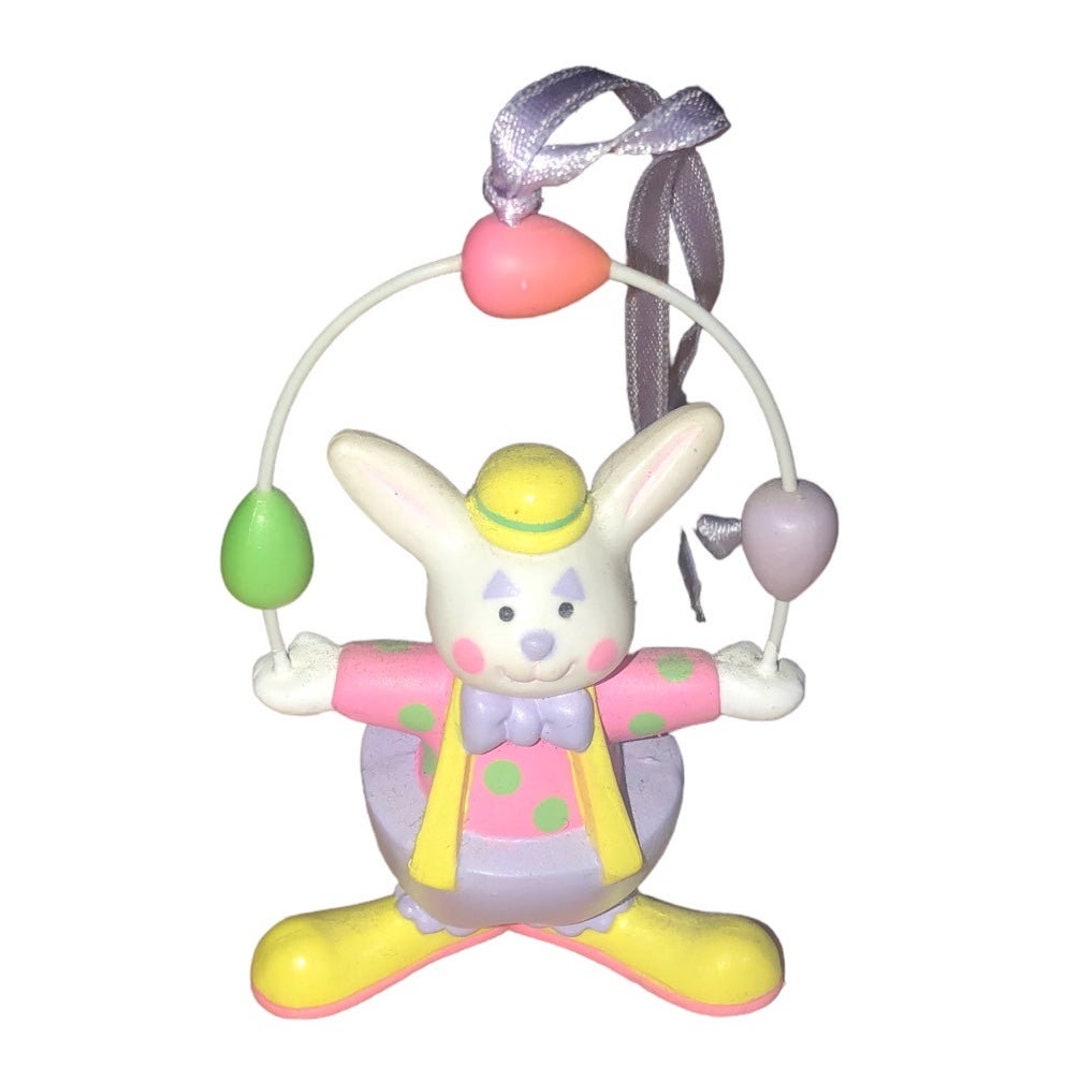Vintage AVON '91 Easter Bunny Clown "perfect Juggler" Eggs Ornament Egg ...