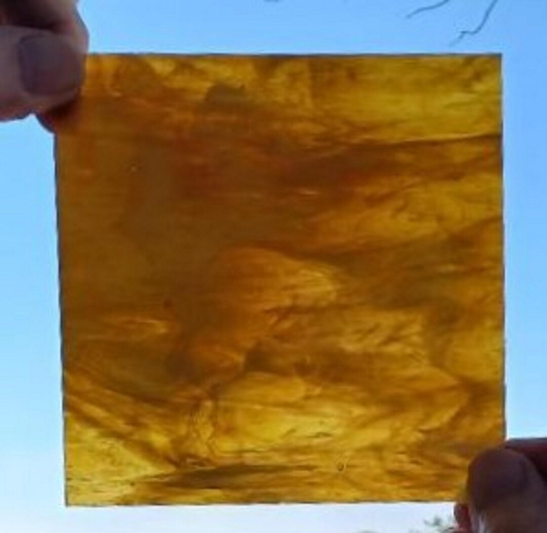 Wissmach Golden Amber Wispy Rough Rolled Glass (G-71) - Etsy