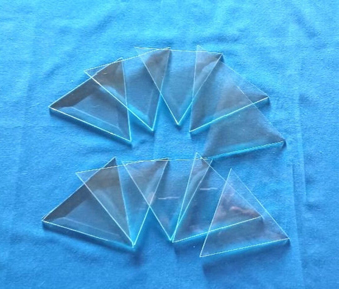 Set of Ten 4 Inch Clear Beveled Glass Triangles - Etsy