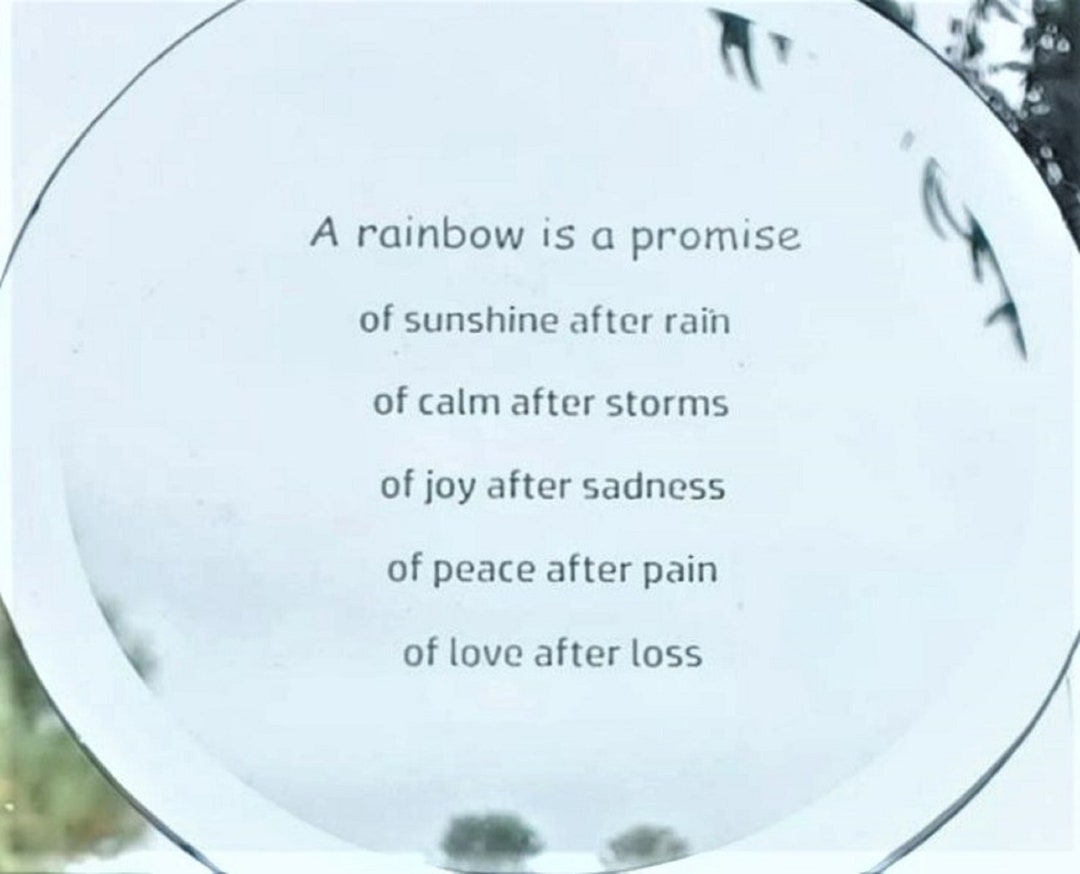 Rainbow Poem Engraved Clear Glass Round Bevel 6 In - Etsy