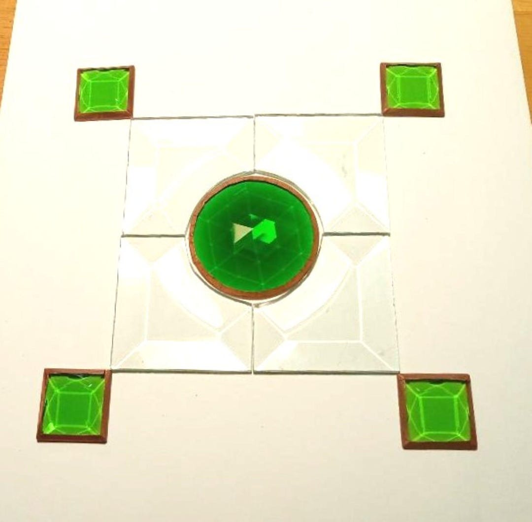 9 Piece Emerald Green Glass Jewel Set With Corner Bevels - Etsy