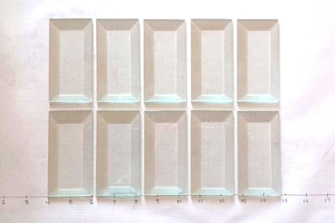 10 Pieces of 2" X 4" Clear Beveled Glass Rectangles - Etsy
