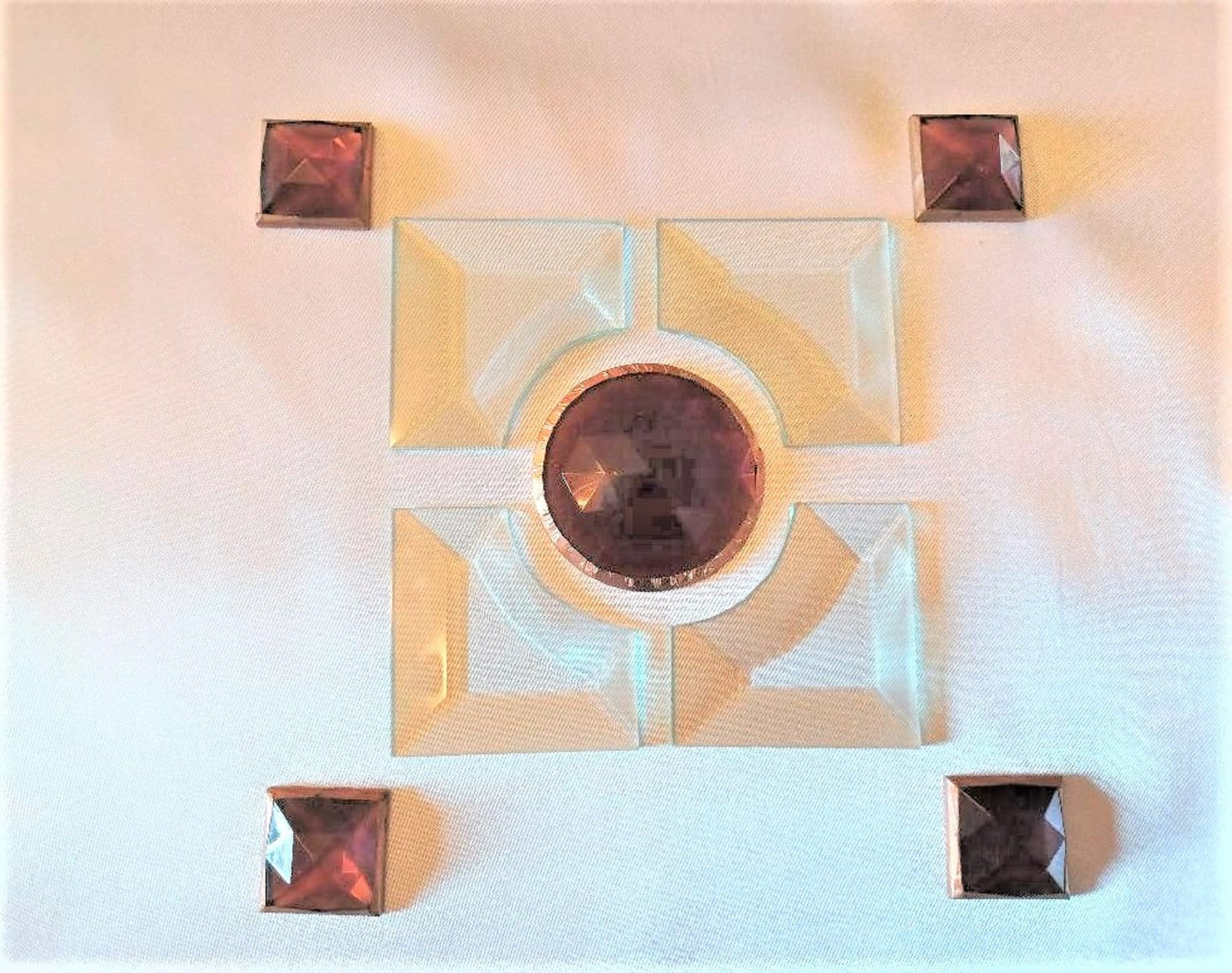 9 Piece Set of Purple Faceted Jewels and Clear Beveled Corners for ...