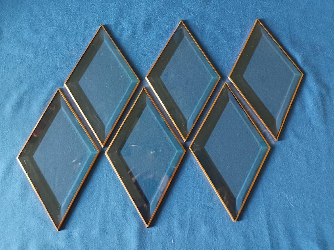 6 Piece Set of 4 X 7 Clear Beveled Glass Diamonds foiled/unfoiled - Etsy
