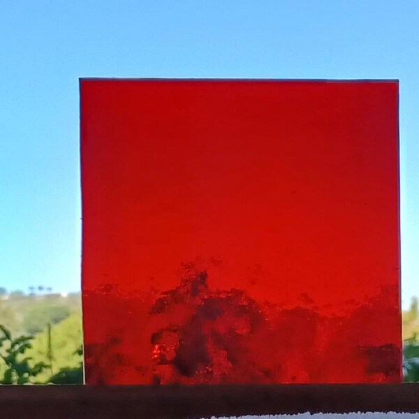 Red Art Glass - Etsy