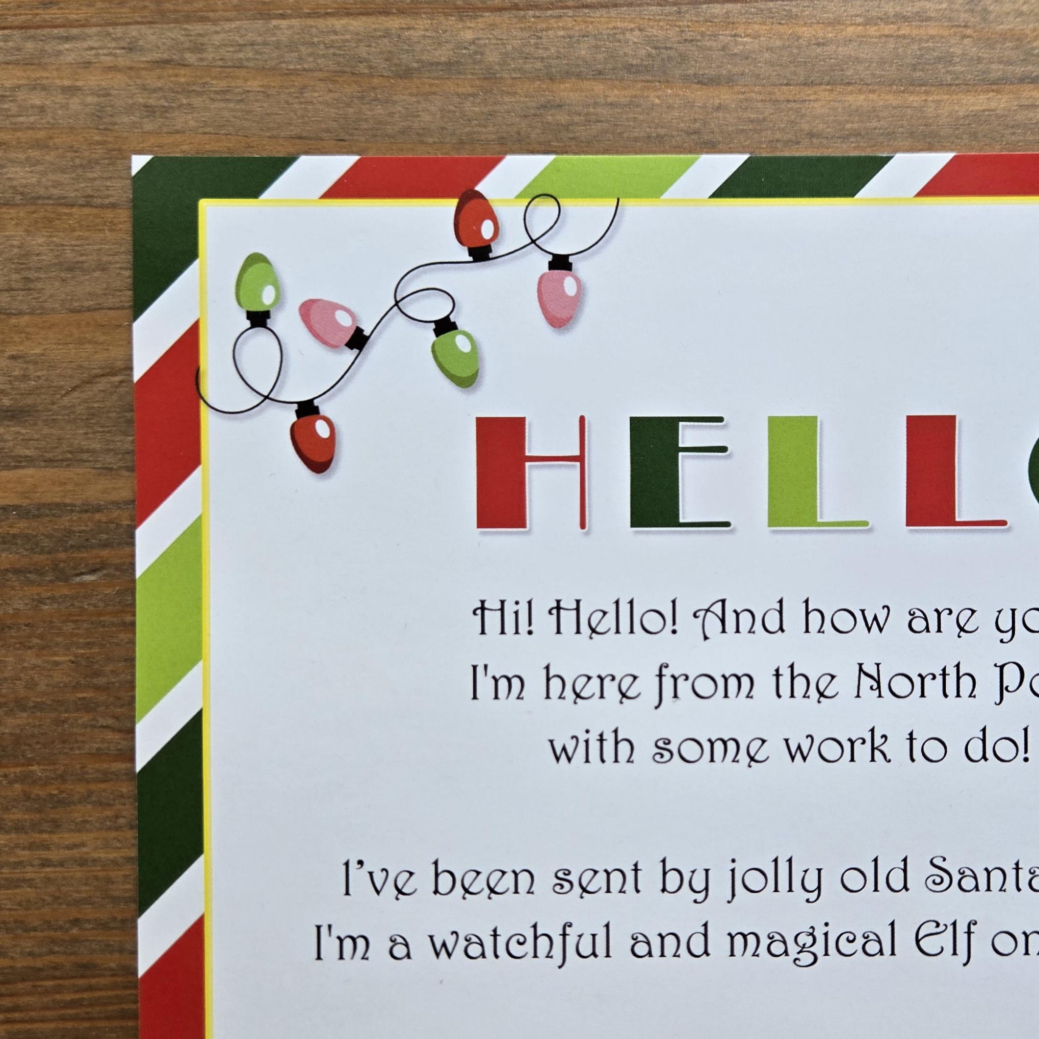 Printed Elf Hello and Goodbye Letters, Elf Arrival Return Letter From ...