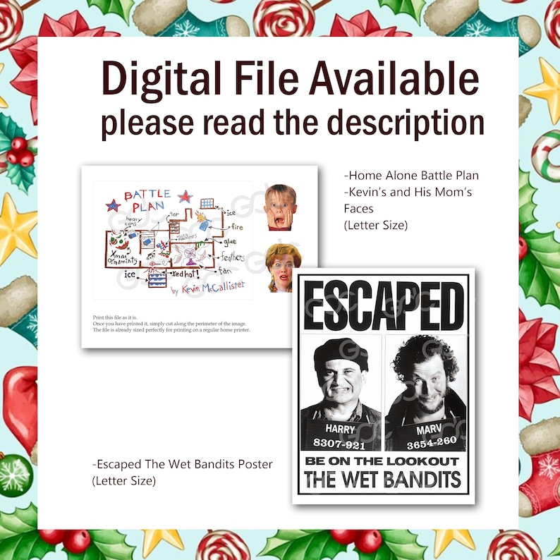 Elf Home Alone Printed, Christmas Scenes - Etsy