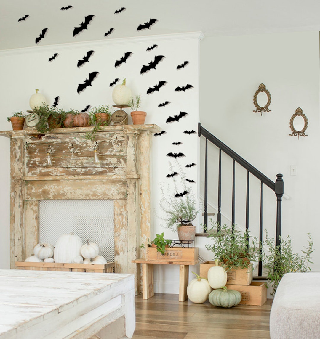 Halloween Black Bat Wall Decor: Card Stock Cut-outs (set of 33/16) - Etsy
