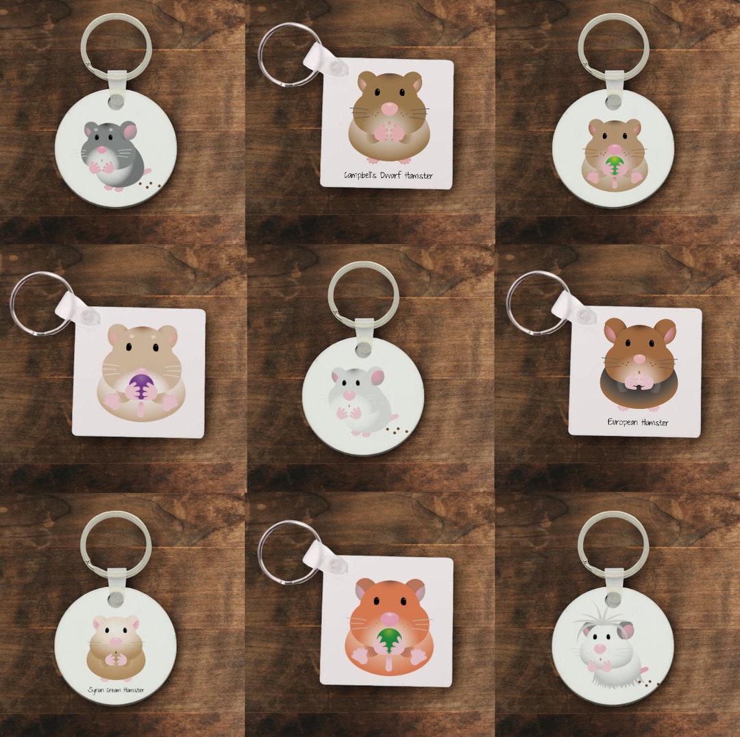 Hamster Key Rings - 9 Breeds and 3 Designs - Etsy