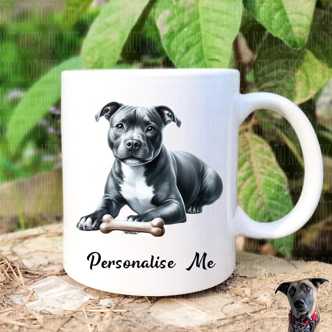 Staffordshire Bull Terrier - Staffie Mug and Coaster - Personalised ...