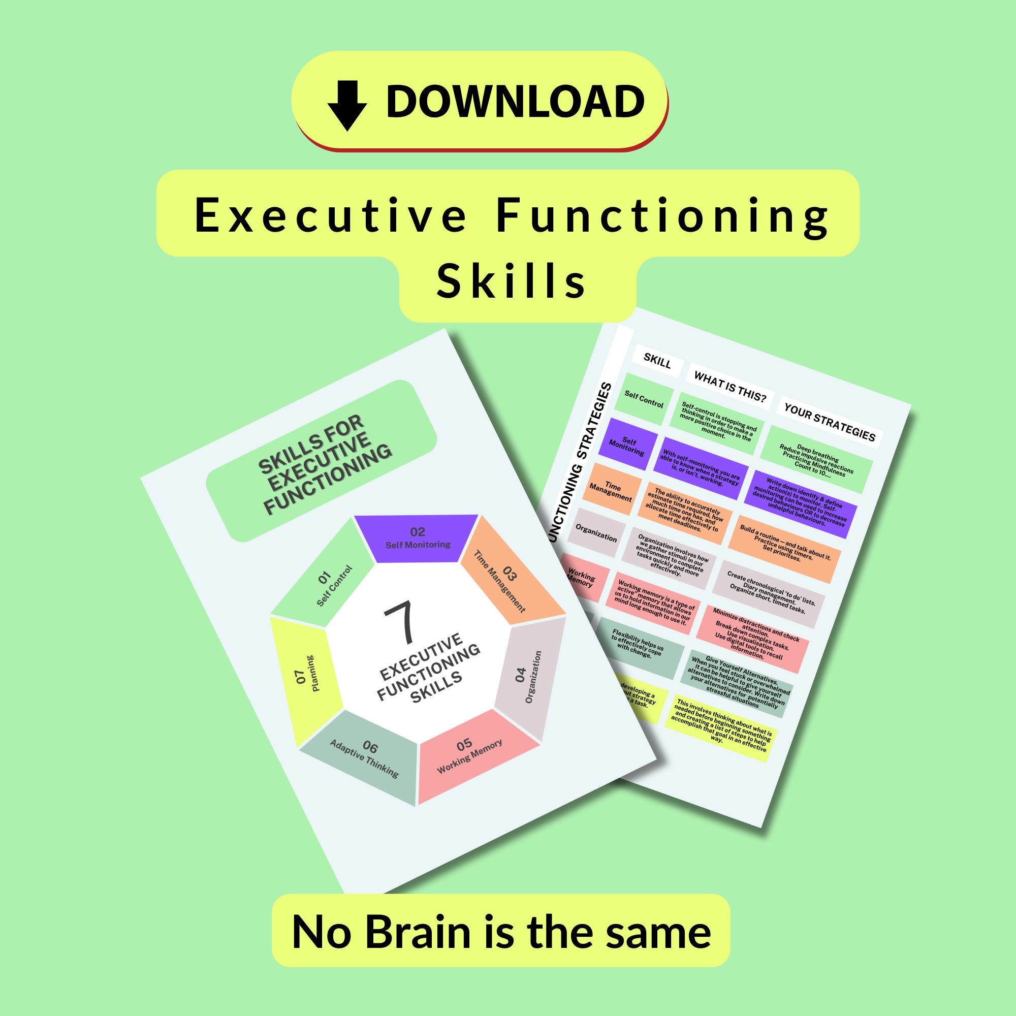 Executive Functioning Skills PDF: Neurodiversity Strategies (digital ...